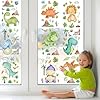 Amazon.com: Whaline 9 Sheets Dinosaur Window Clings Cartoon Watercolor ...