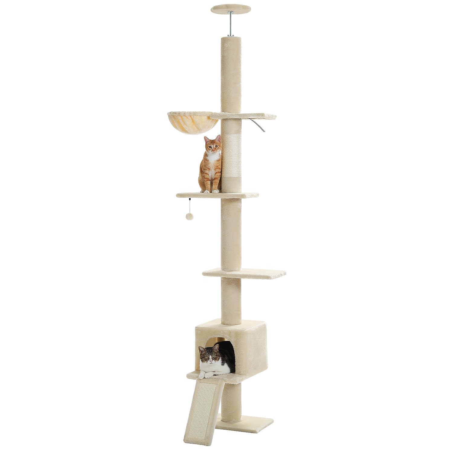 PAWZ Road Cat Tree Floor to Ceiling with Height Adjustable 216cm to ...