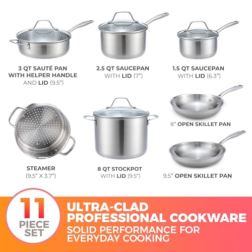 Snapklik.com : Mueller Pots And Pans Set 11-Piece, Ultra-Clad Pro ...