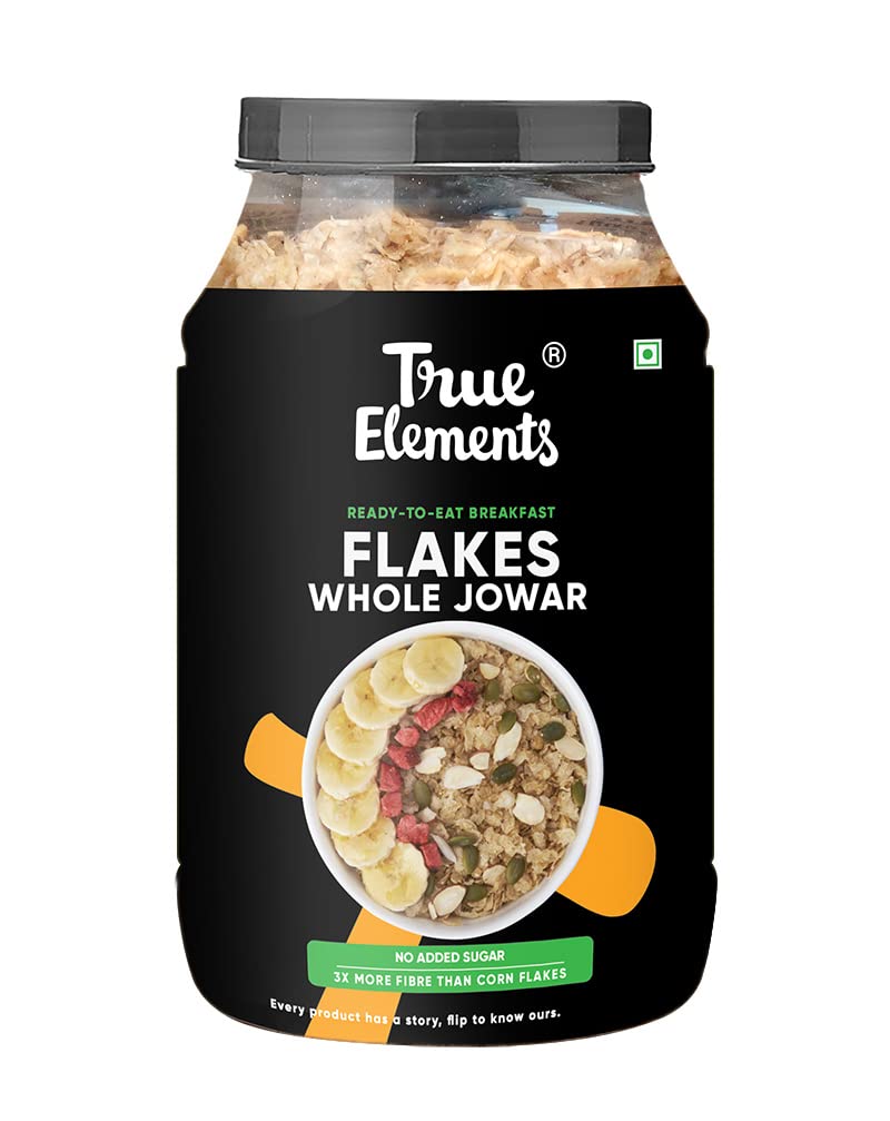 True Elements Jowar Flakes 750g - Millet Flakes, Flakes for Breakfast ...