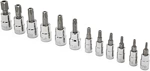 Crescent 12 Pc. 1/4" & 3/8" Drive Tamper Proof Torx® Bit Socket Set ...