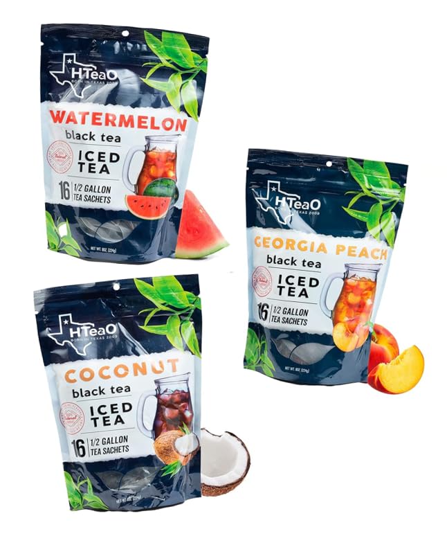 Amazon.com : HTeaO Coconut Black Tea Mix + HTeaO Georgia Peach Black ...