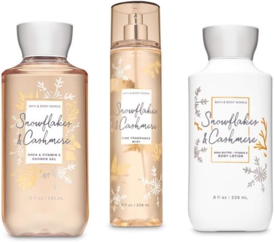 Amazon.com : Bath & Body Works - Snowflakes & Cashmere - Daily Trio ...