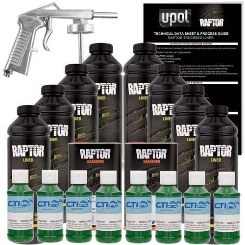 Amazon.com: Raptor Truck Bed Liner Kit with Colored Emerald Green Tint ...