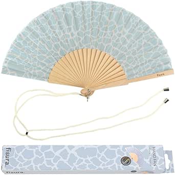 Amazon.com: Fisura - Original aqua folding fan. Blue handheld folding ...