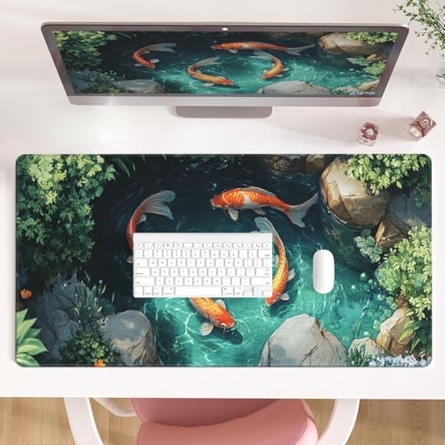 Amazon.com : AQQA Gaming Cute Koi Fishes Mouse Pad XL - Large Mouse Mat ...