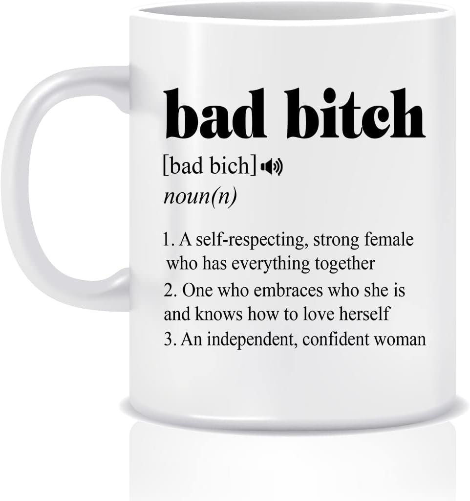 Amazon.com: Bad Bitch Definition Mug - Empowering Feminist Gift for ...