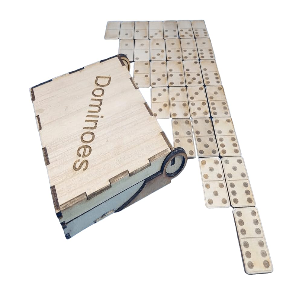ToyGenie Double 6 Wooden Domino Game Set, Classic 28 Pieces in Wooden ...