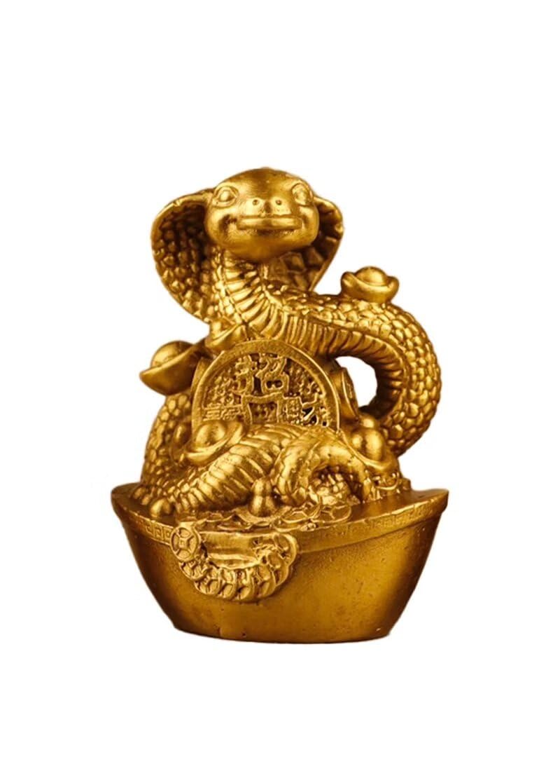 Amazon.com: Julrybox Brass Statue Chinese Zodiac Snake Snake Sculpture ...