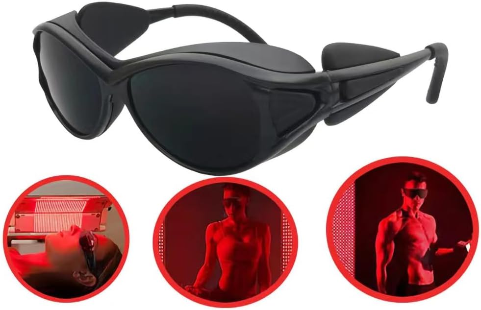 Professional Red Light Therapy Glasses,Infrared Goggles for Eye Protection, LED Red&Blue Light ...
