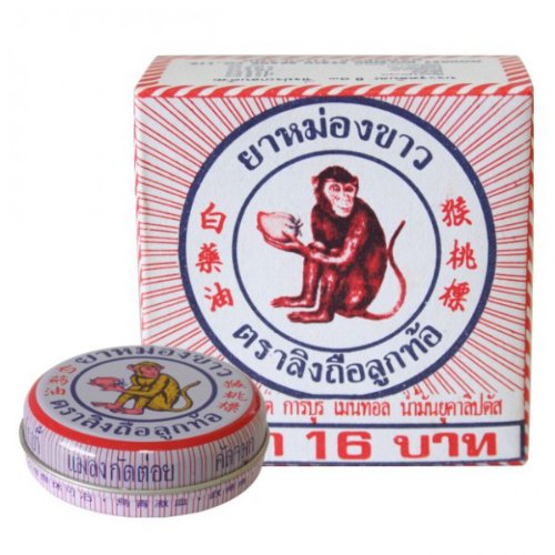 Amazon.com : White Monkey Holding Peach Medicated Balm 8g. (6 Bearings ...