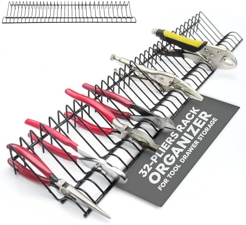 Plyworx Pliers Rack for Tool Drawer Storage, Holds 32 Tools, Steel ...