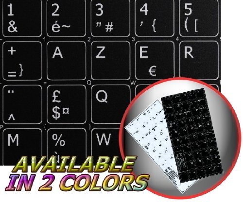 Buy FRENCH AZERTY STICKERS FOR KEYBOARD BLACK BACKGROUND (14x14) FOR ...