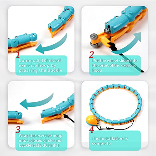 Tigayhc Smart Hula Ring Hoops, Weighted Hula Hoop for Adults,24 ...
