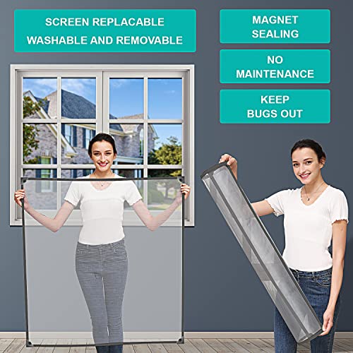 Snapklik.com : NeatiEase Adjustable DIY Magnetic Window Screen Max 55 X ...