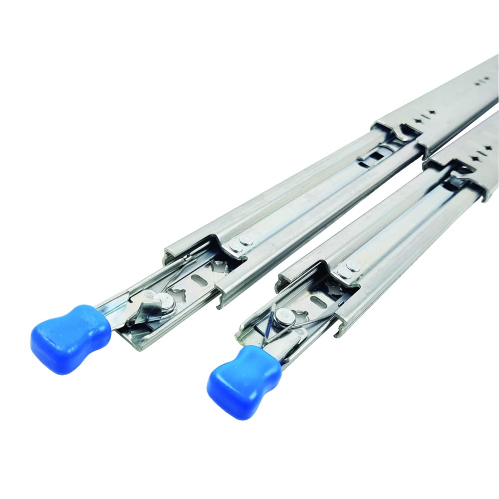 KUANMIN 1 Pair Lockable Drawer Slides, 14 inch Full Extension Heavy ...