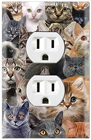 Graphics Wallplates - Cat Collage Lovely Cats - Duplex Outlet Wall ...