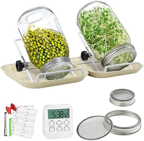 Amazon.com: Sprouting Kit, 2 Stainless Steel Sprouting Lids for Regular ...