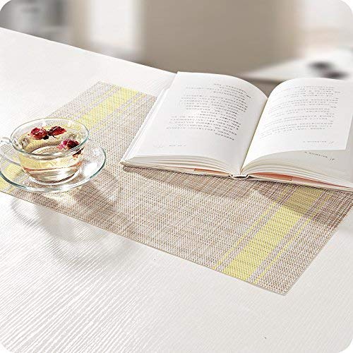 Buy RENESMEE Kitchen Placemats Dining Mats Set of 4, Vinyl Table ...