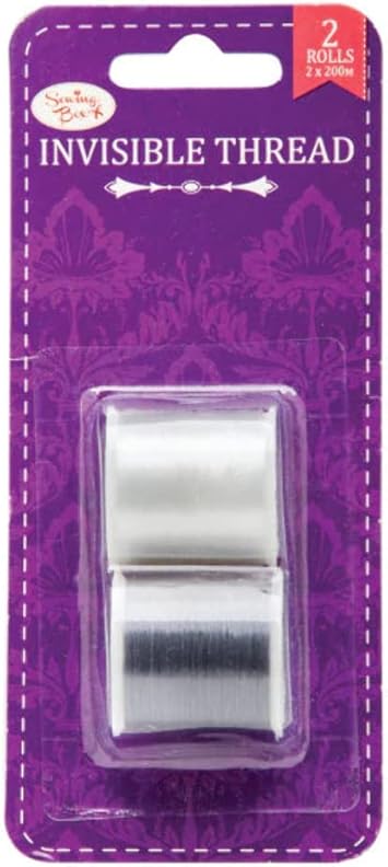 Sewing box Invisible Sewing Thread 200M 2 Pack Light and Dark Fabrics ...