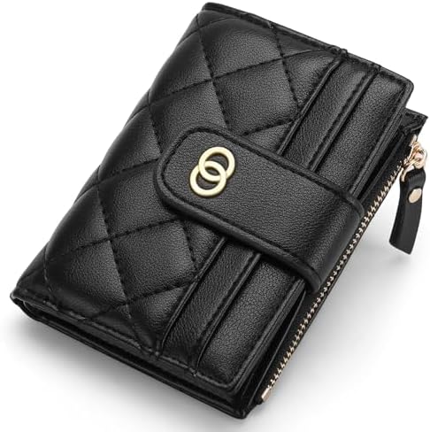NALACAL Minimalist Small Zipper Wallets for Women, Slim Bifold PU ...