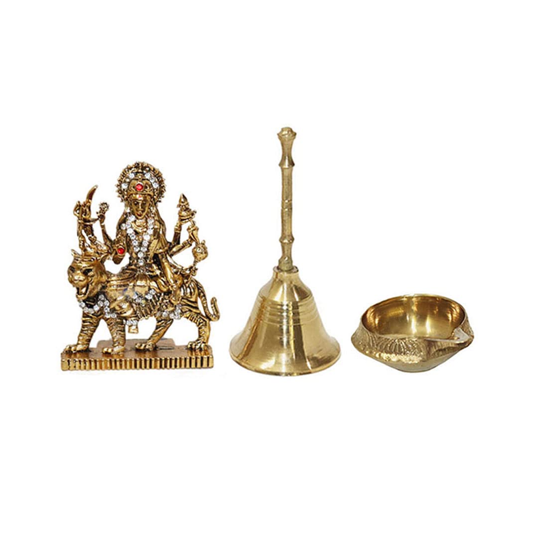 Buy Universal Hub Sherawali Mata Statue Showpiece Metal Murti Durga Maa ...