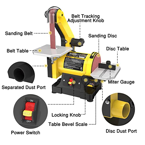 Snapklik.com : Belt Sander, 1 In X 30 In Belt Sander And 5 In Disc ...