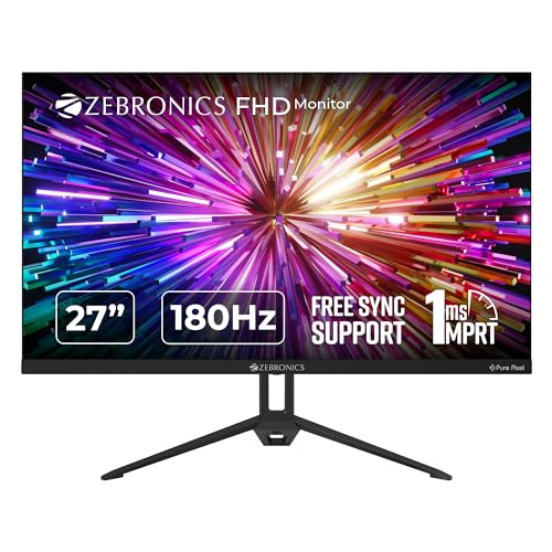Zebronics 27 inch IPS Panel 180Hz Gaming Monitor with FHD 1080p, Free ...
