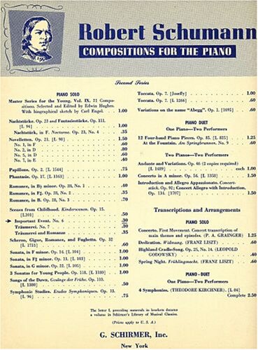 Schumann: Important Event Op. 15, No. 6 (For Piano Solo) From "Scenes From Childhood" (Robert ...