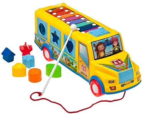 Buy Little Luxury World Push Pull Along Musical Bus Toys with Xylophone ...