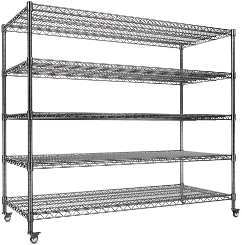 Amazon.com: AIRAJ 60” W Storage Shelves Heavy Duty | 5 Tier Wire ...