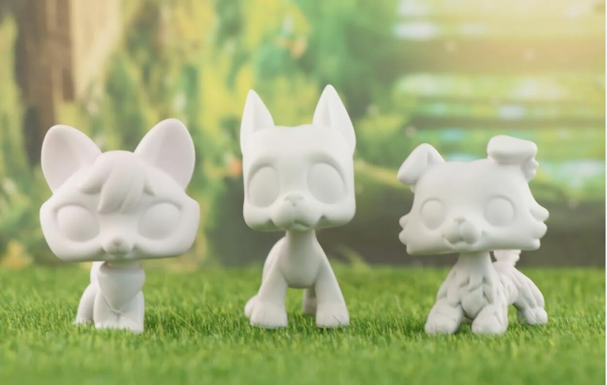 Amazon.com: HAEUBDYAE lps White Bases Fox Great Dane Collie 3pcs White ...