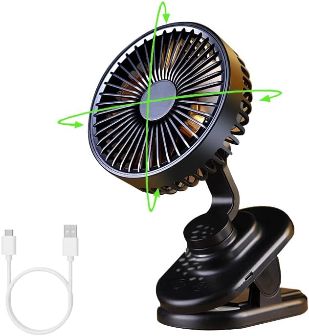 Amazon.com: LUTDNP Portable USB Rechargeable Clip-on Fan, Automatic ...