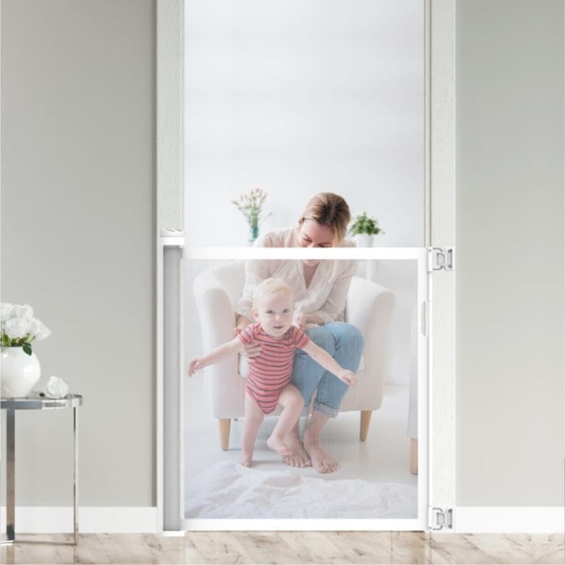 Retractable Baby Gate Extra Wide up to 3 Meters, Stair Safety Gate Roll ...
