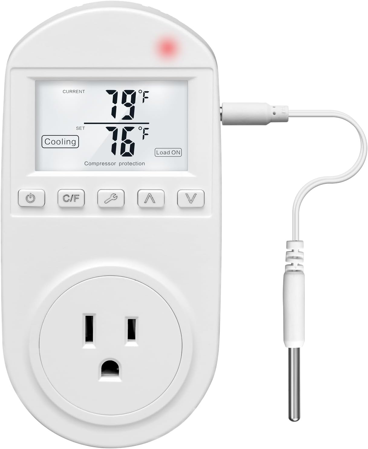 EconoHome Adjustable Thermostat - Universal Plugin Heating & Cooling ...