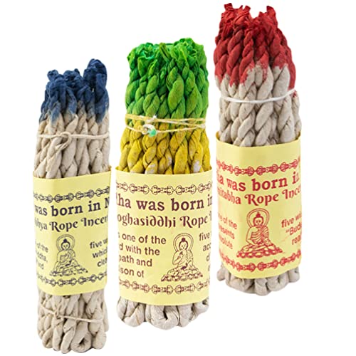 Vaguelly 3 Bags Traditional Rope Tibetan Rope Incense Homemade Rose ...