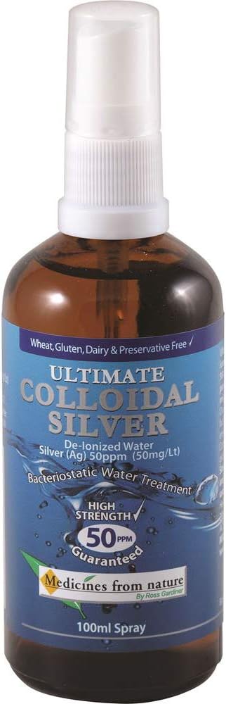 Medicines From Nature Colloidal Silver Spray, 100 milliliters : Amazon ...