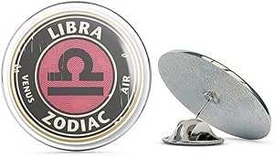 Amazon.com: Libra Star Sign Round Metal 0.75" Lapel Pin Hat Shirt Pin ...