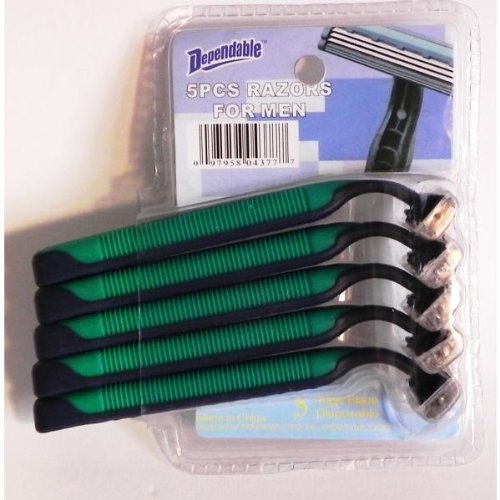 Amazon.com: Mens Razor 5 Pack - Triple Blade Disposable Razors Case ...