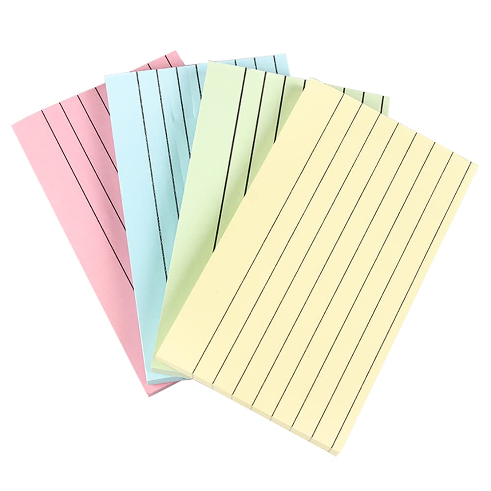 Snapklik.com : Lined Sticky Notes 3x5, 4 Pads, 100 Sheets/Pad, Pastel ...