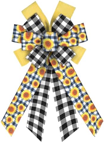 Amazon.com: ABTOLS Large Spring Bows for Wreath, Purple White Buffalo ...