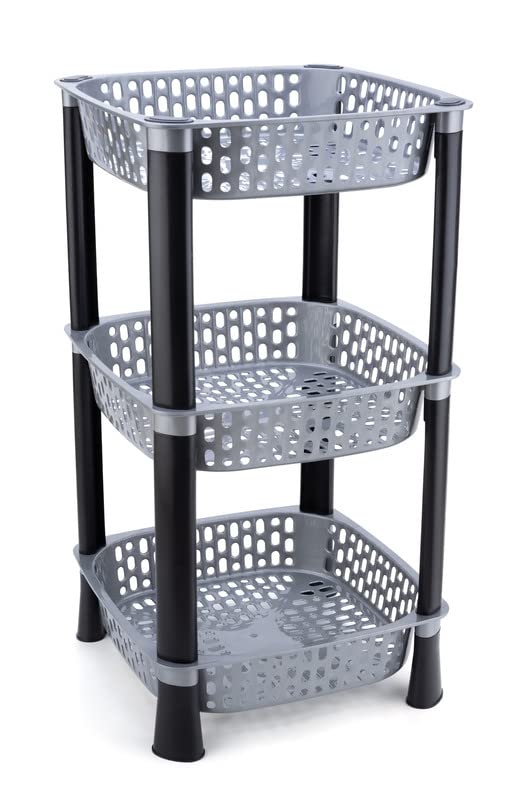UMAVANSHI Square 3 Layer Multipurpose Shelf Stand Basket Rack for ...