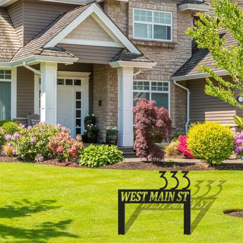 Amazon.com: Personalized Modern Large Metal Address Sign for Yard ...