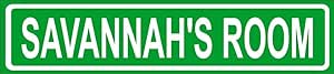 Amazon.com: Savannah Room Green Aluminum Street Sign 4"x18" Great Décor ...