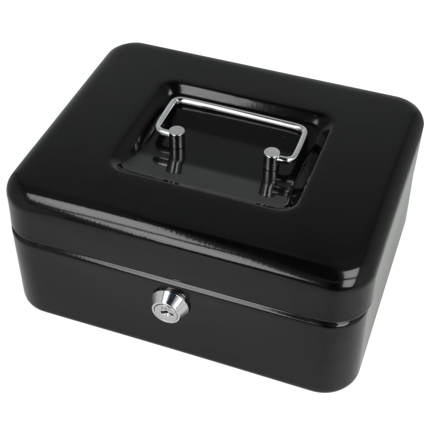 Westcott Lockable Cash Box (20 cm) Black | Lockable cash box made of ...