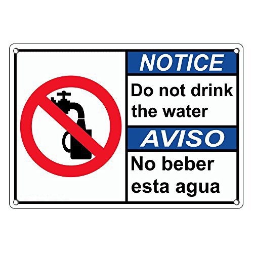 Amazon.com: Weatherproof Plastic ANSI Notice Do Not Drink The Water ...