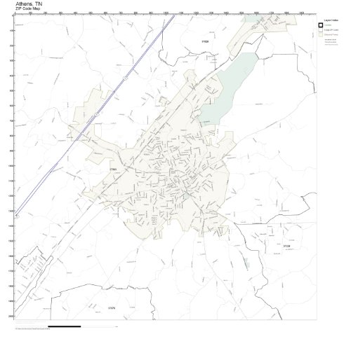ZIP Code Wall Map of Athens, TN ZIP Code Map Not Laminated: Amazon.com ...