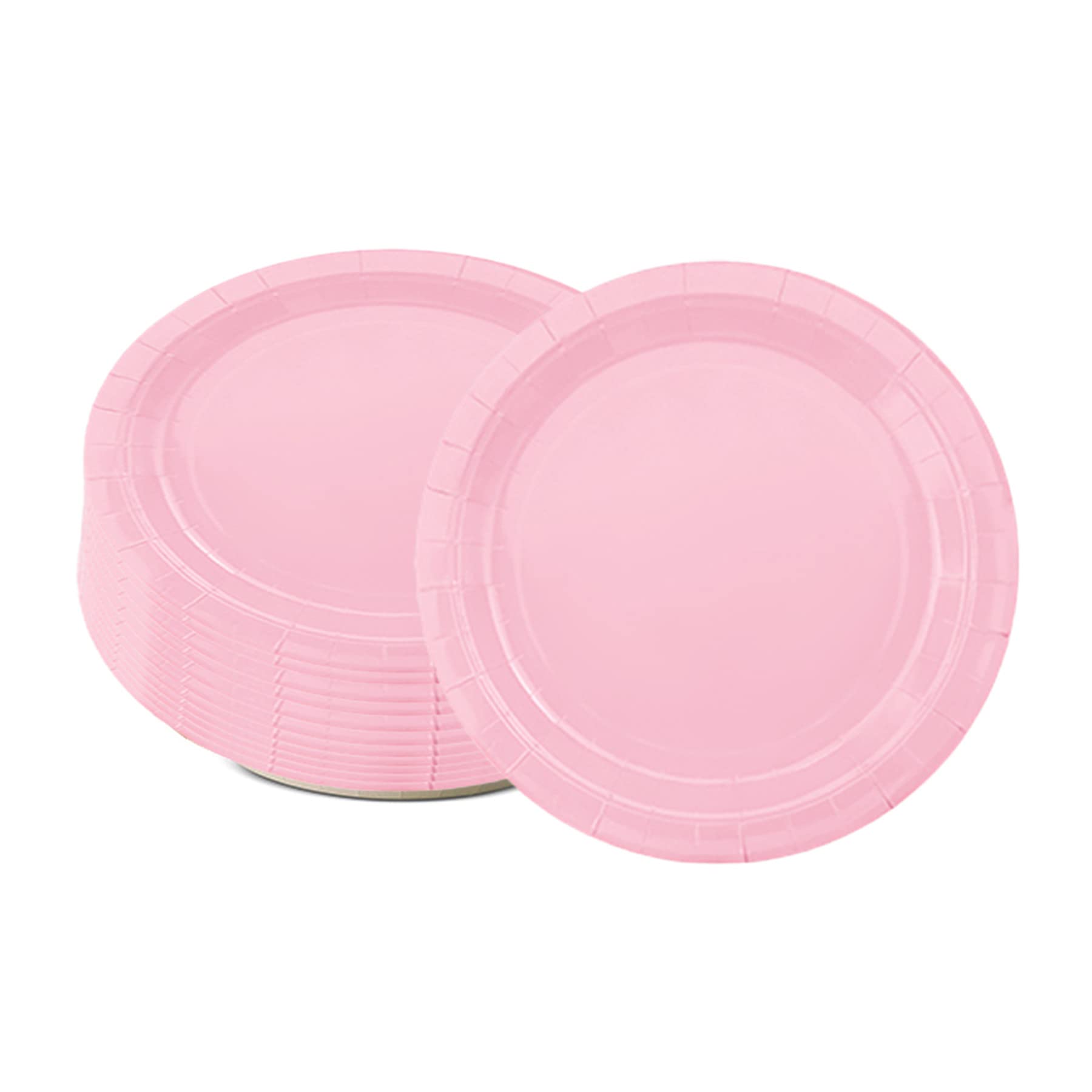 ATBEAMEN 16PCS Baby Pink Paper Plates 18cm,Disposable Paper Plates 7 ...
