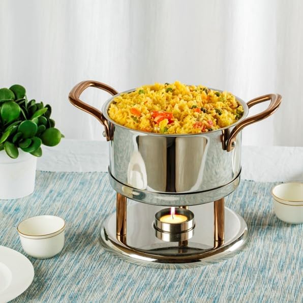 Buy Stainless Steel Handi with Glass Lid Trendy Servette Gold Carnival ...