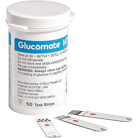 Amazon.com: Glucomate HT100 Blood Glucose Test Strips, 50 Count ...